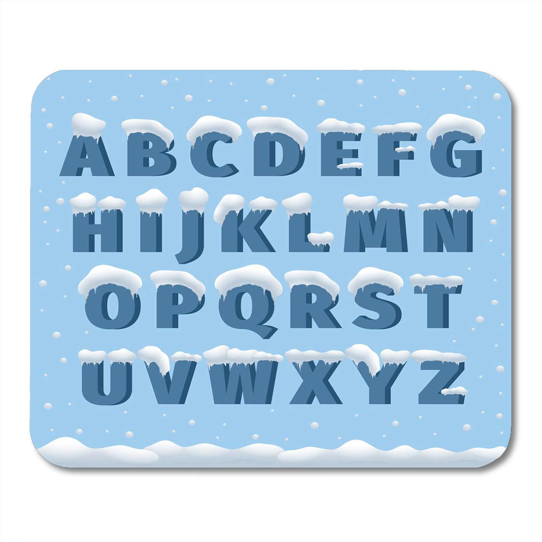 Arctic Blue Text Winter Alphabet with Snow Letter ABC Ice Cold Season ...