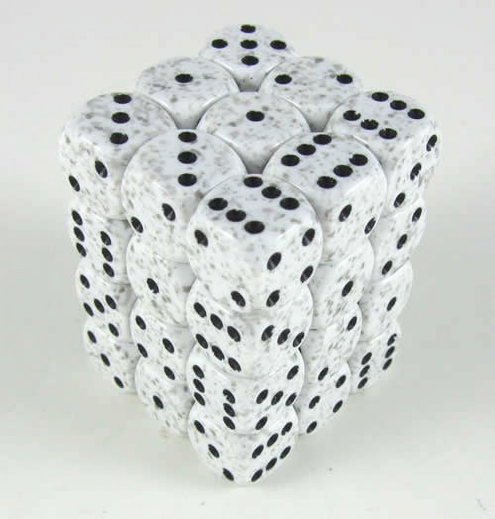 Arctic Camo Speckled D6 Dice with Black Pips 12mm (1/2in) Pack of 36 ...