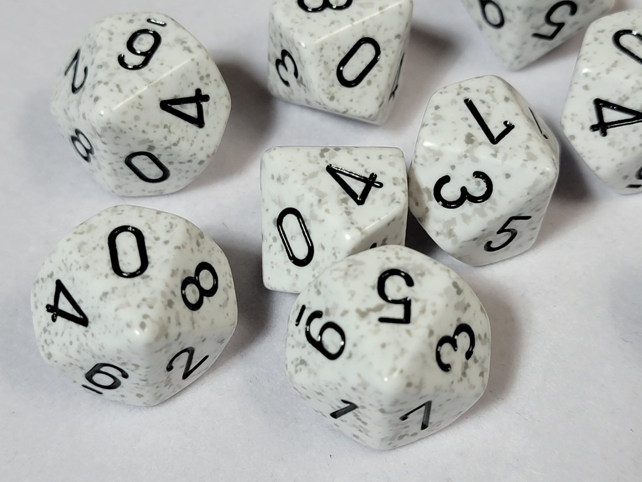 Arctic Camo White 10d10 Dice Set - RPG WoD Vampire World of Darkness ...