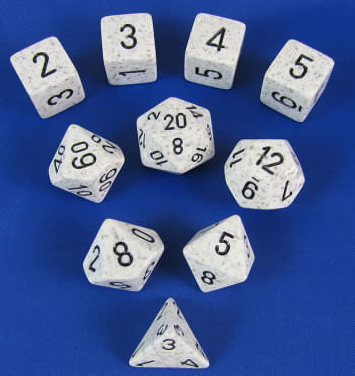 Arctic Elemental Dice with Black Numbers 16mm (5/8in) Set of 10 Koplow ...