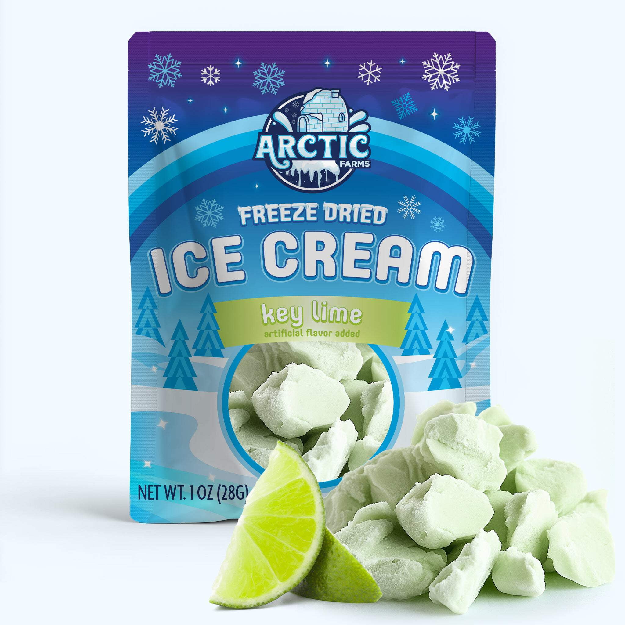 Arctic Farms Freeze Dried Ice Cream that Does Not Melt (Key Lime) (1oz ...