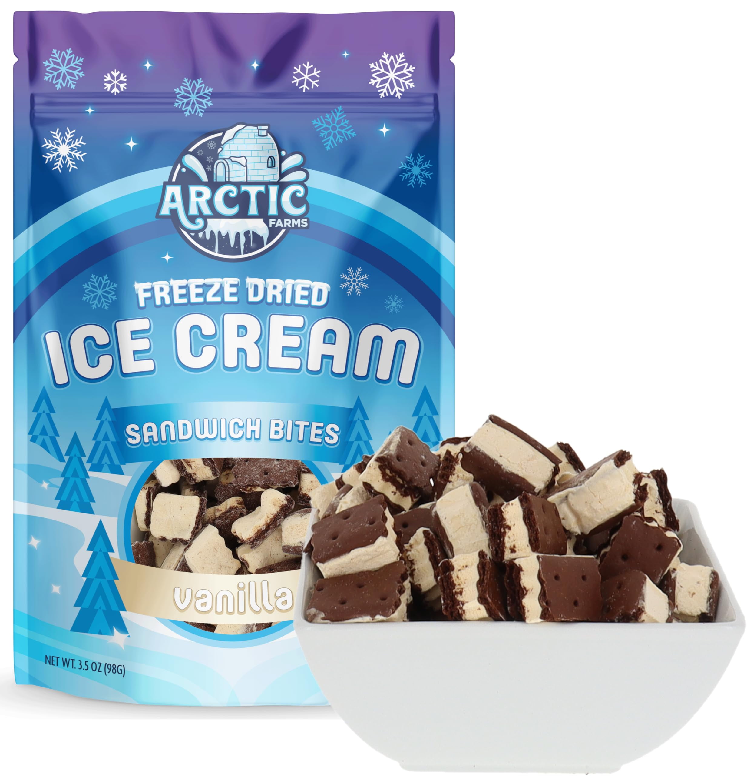 Arctic Farms Freeze SCH4 Dried Astronut Ice Cream Sandwich Bites Bagged ...