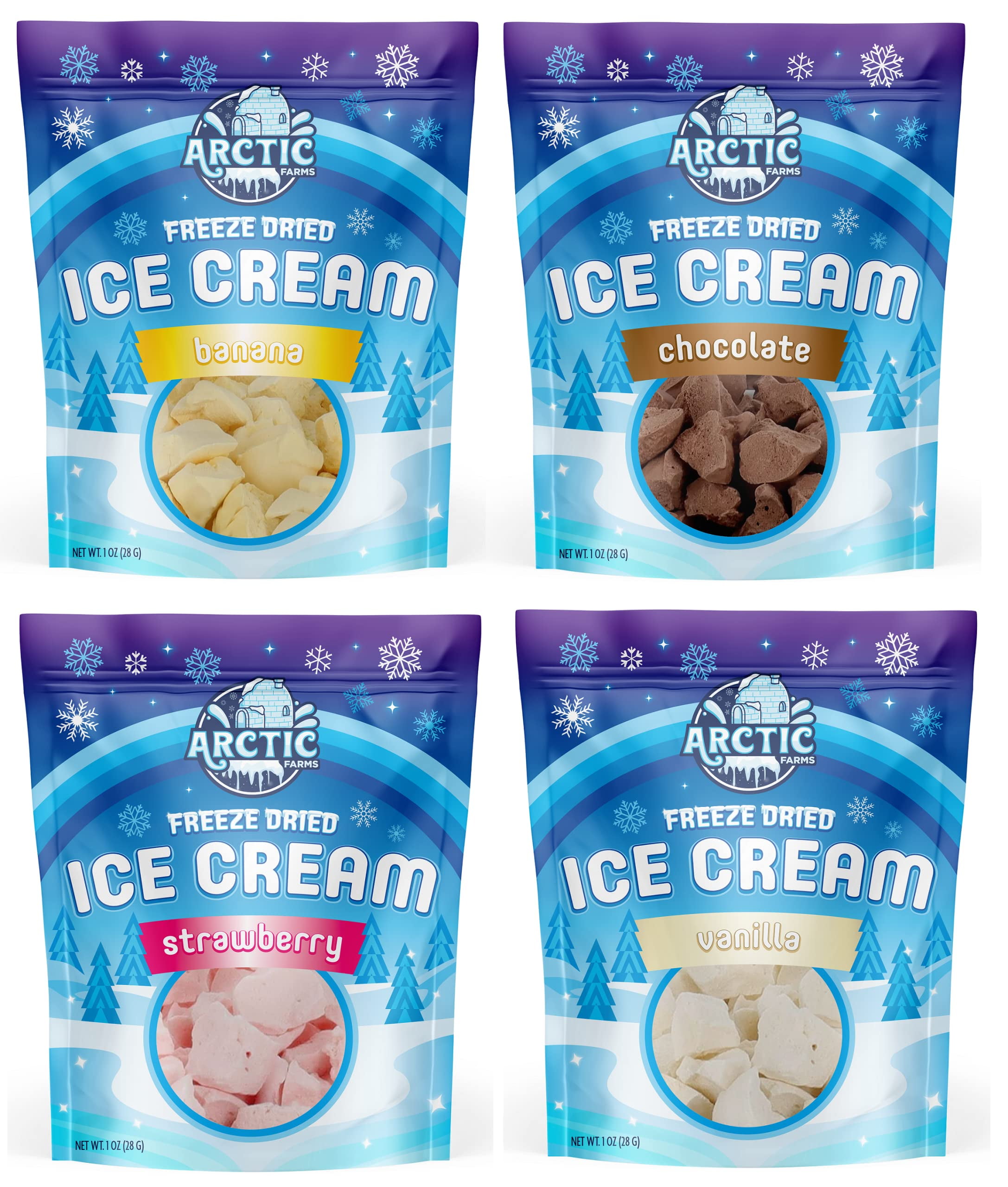 Arctic Farms Freeze SCH4 Dried Ice Cream that Does Not Melt (Variety of ...