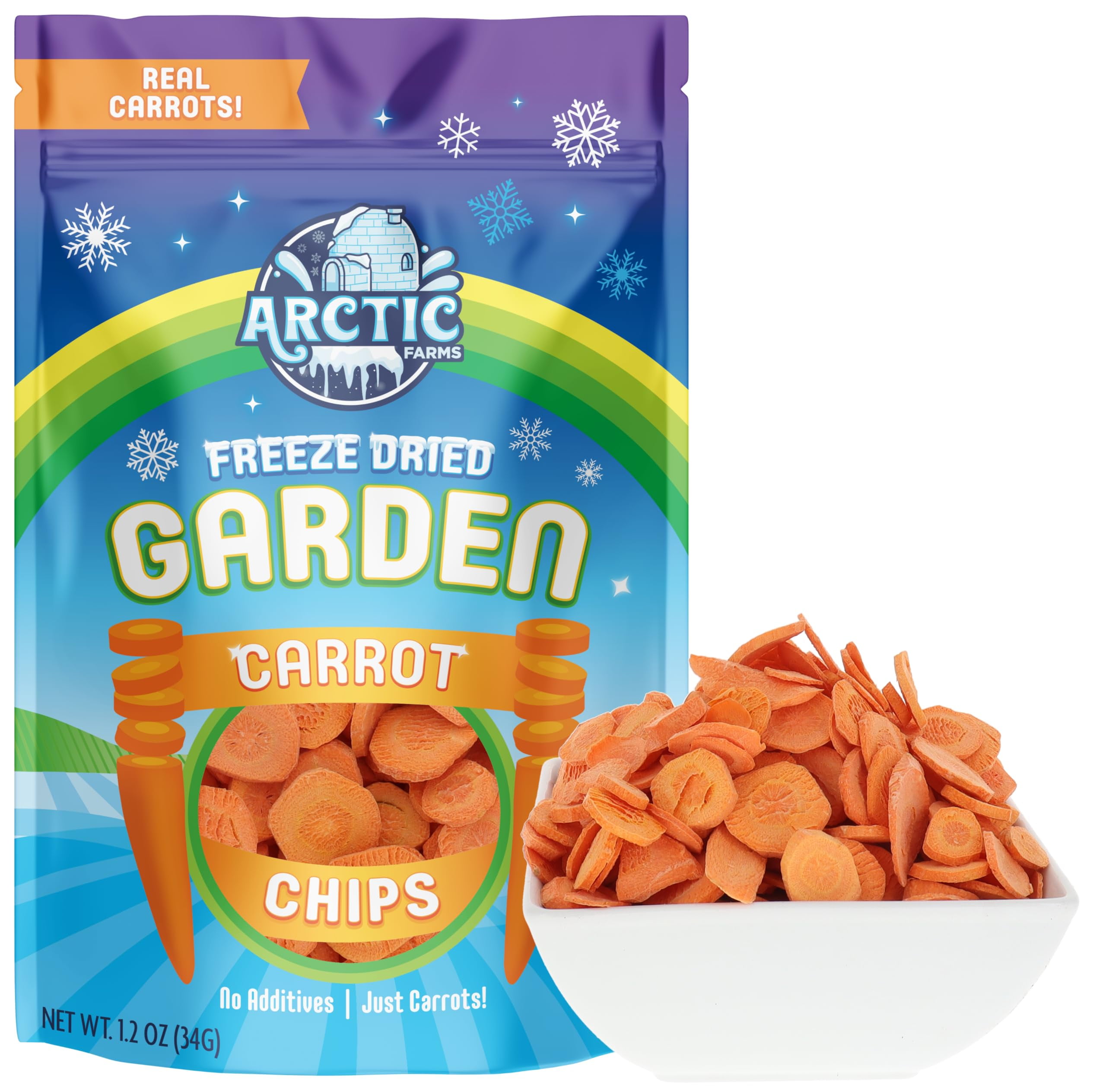 Arctic Farms Garden Pure TGF4 Freeze Dried Carrots Veggie, No Sugar ...