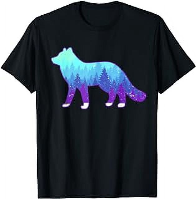 Arctic Fox Design with Landscape - Animal Print Arctic Fox T-Shirt ...