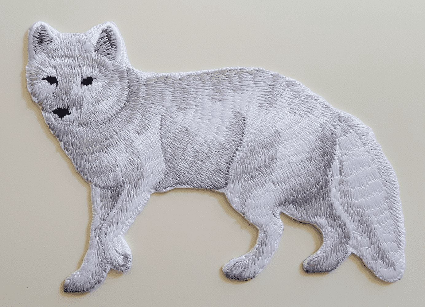 Arctic Fox Embroidered Patch 3.8" x 3.1" - Walmart.com