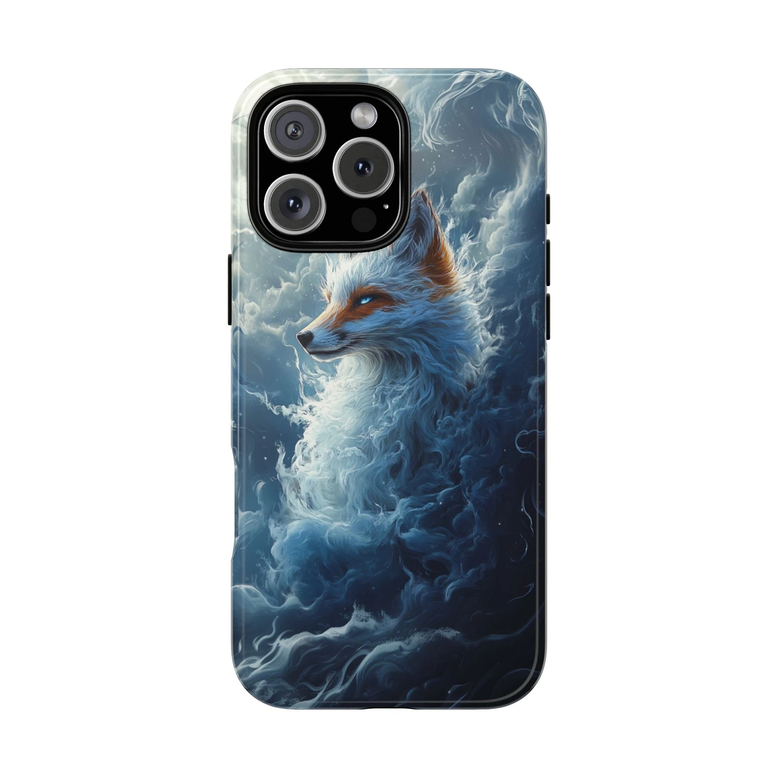 Arctic Fox Kitsune Ocean Waves Case for iPhone 17 11 12 13 14 15 16 Pro ...