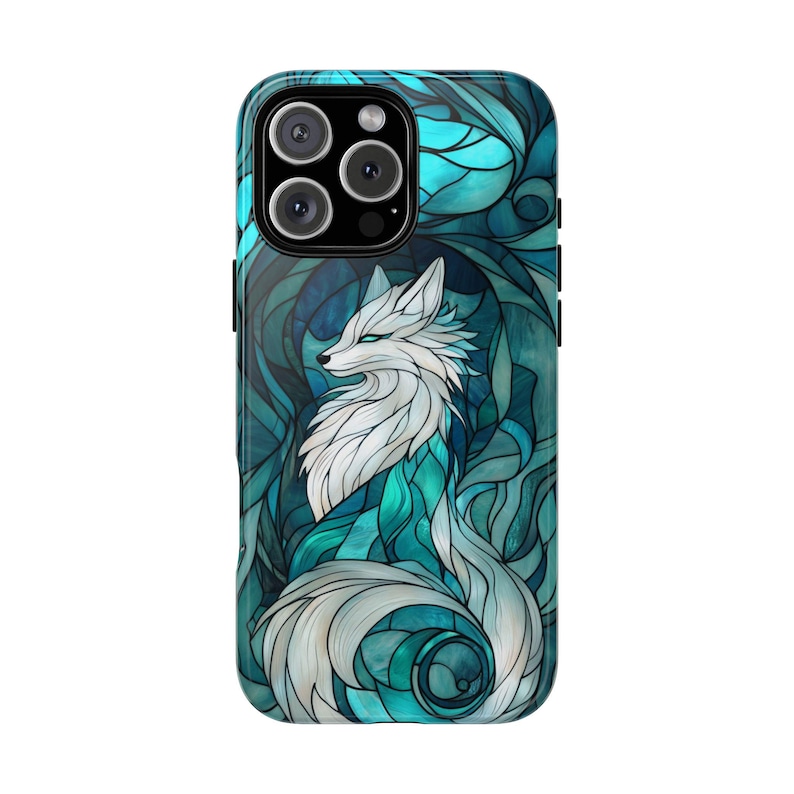 Arctic Fox Stained Glass Northern Wildlife Winter Artwork Phone Case ...