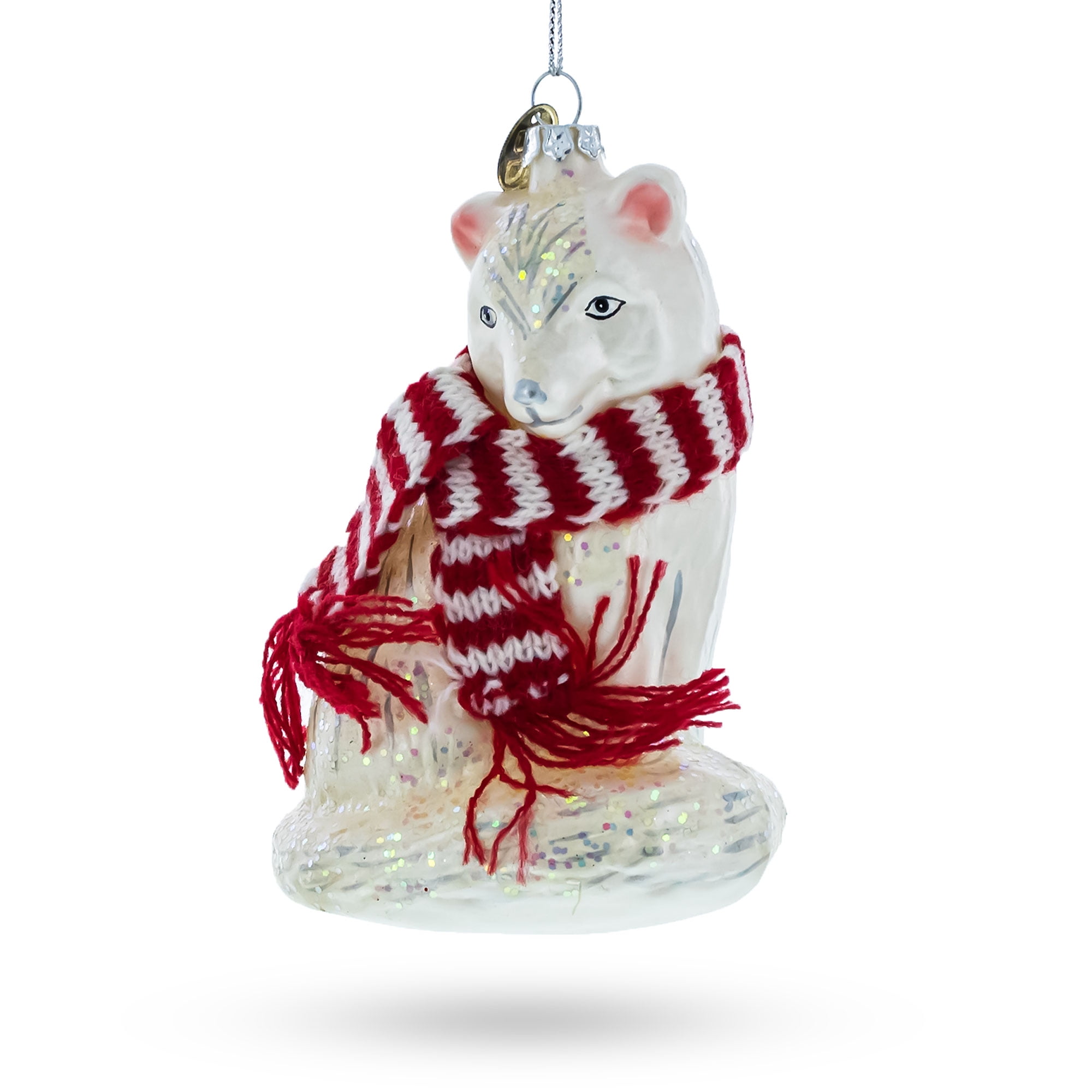 Arctic Fox with Scarf Glass Christmas Ornament - Walmart.com