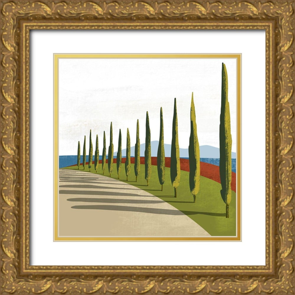 Arctic Frame 12x12 Gold Ornate Wood Framed with Double Matting Museum ...