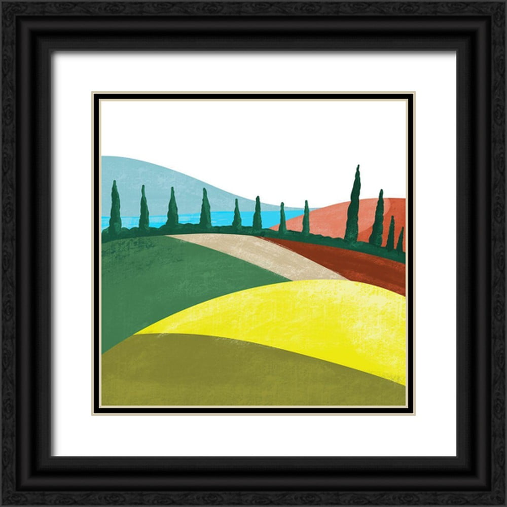 Arctic Frame 15x15 Black Ornate Wood Framed with Double Matting Museum ...