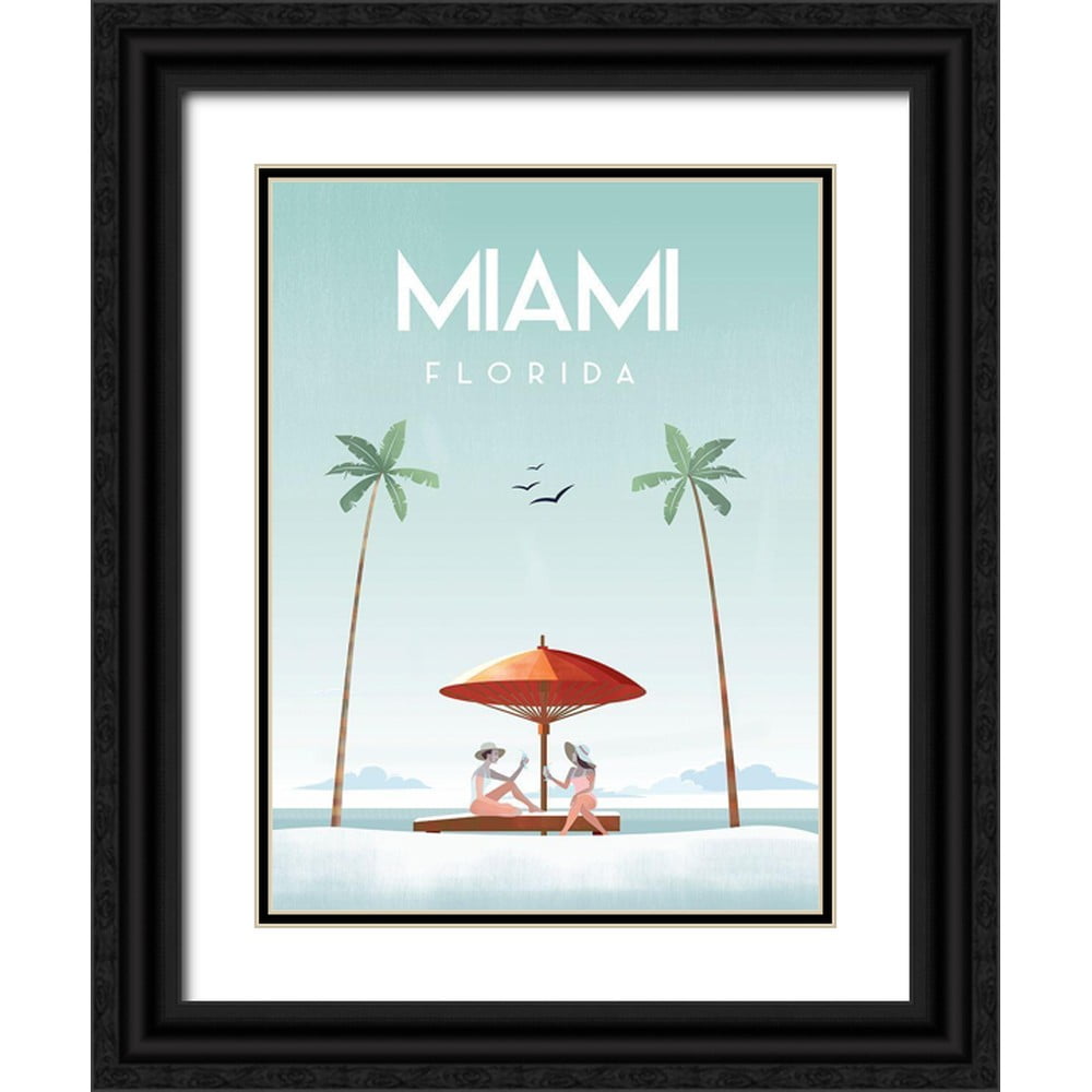 Arctic Frame 19x24 Black Ornate Wood Framed with Double Matting Museum ...