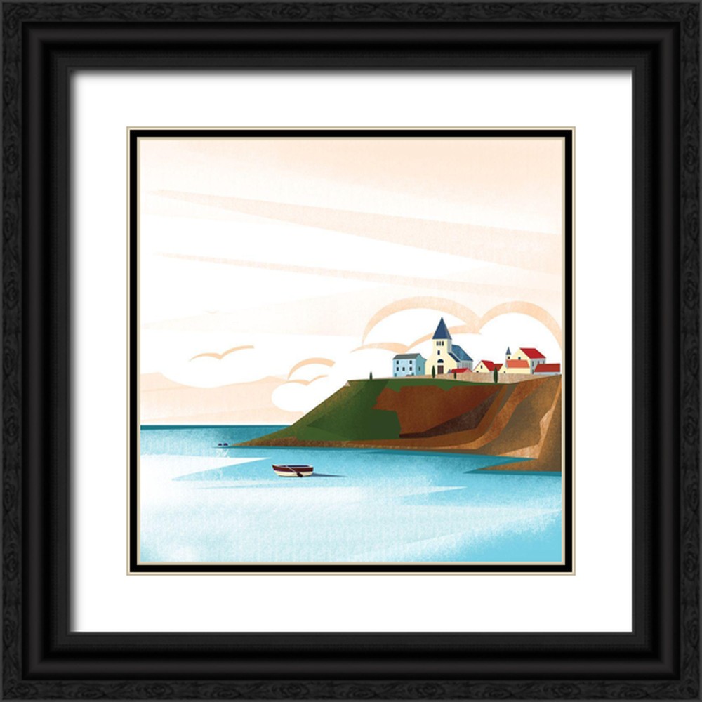 Arctic Frame 20x20 Black Ornate Wood Framed with Double Matting Museum ...