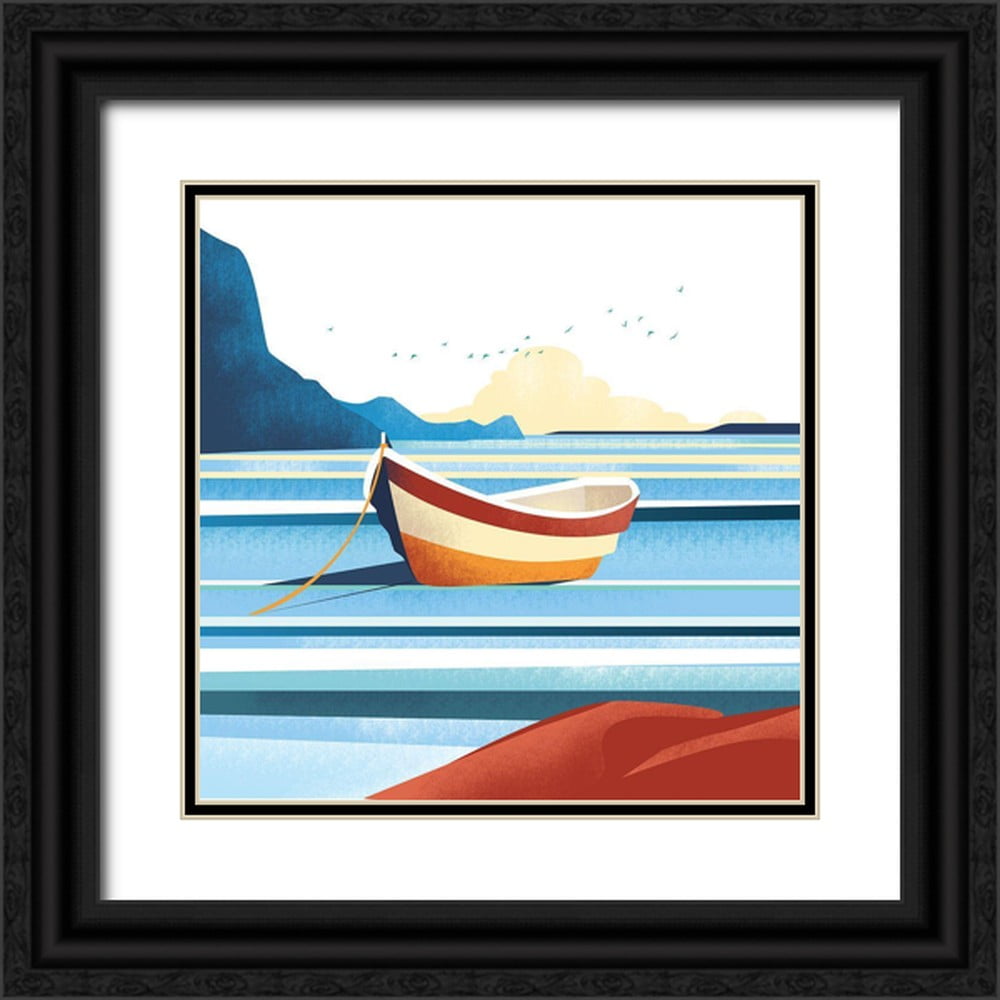 Arctic Frame 20x20 Black Ornate Wood Framed with Double Matting Museum ...