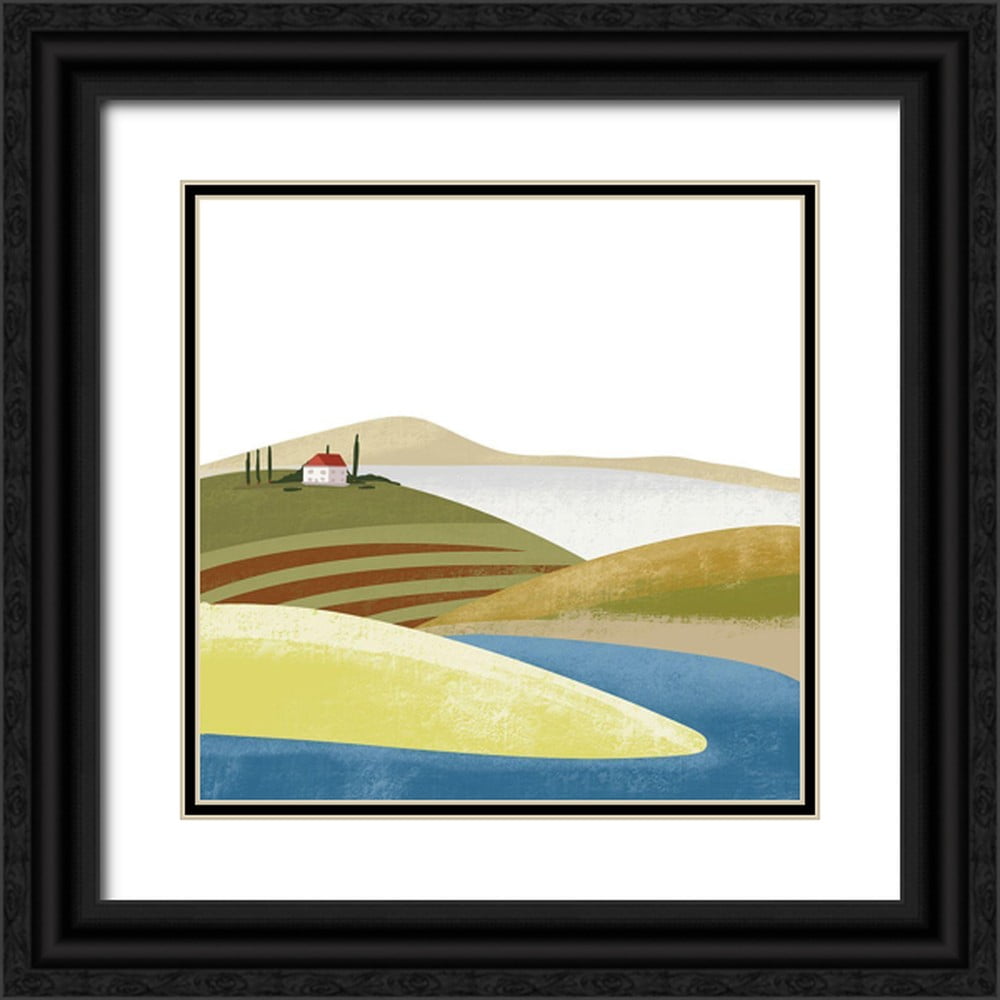 Arctic Frame 20x20 Black Ornate Wood Framed with Double Matting Museum ...