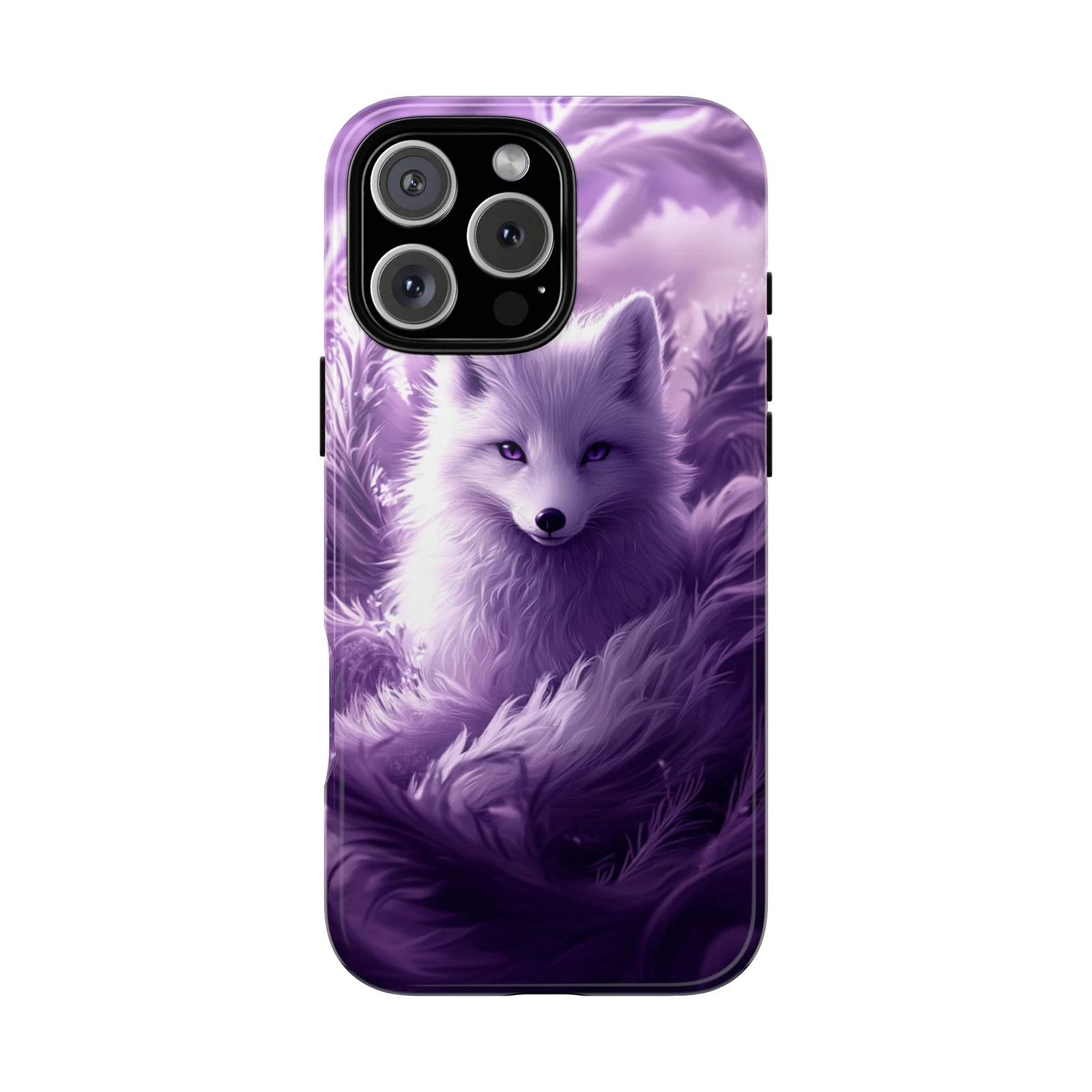 Arctic Kitsune Fox with Lavender, Mythical Japanese Folklore P805 Phone Case for iPhone 11 12 13 ...
