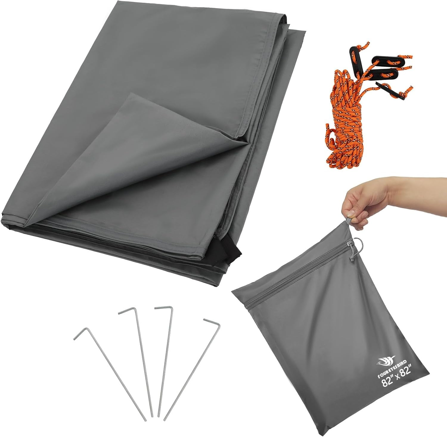 Arctic Lemmings Tent Tarp for Under Tent, 82''x 82'' Waterproof ...