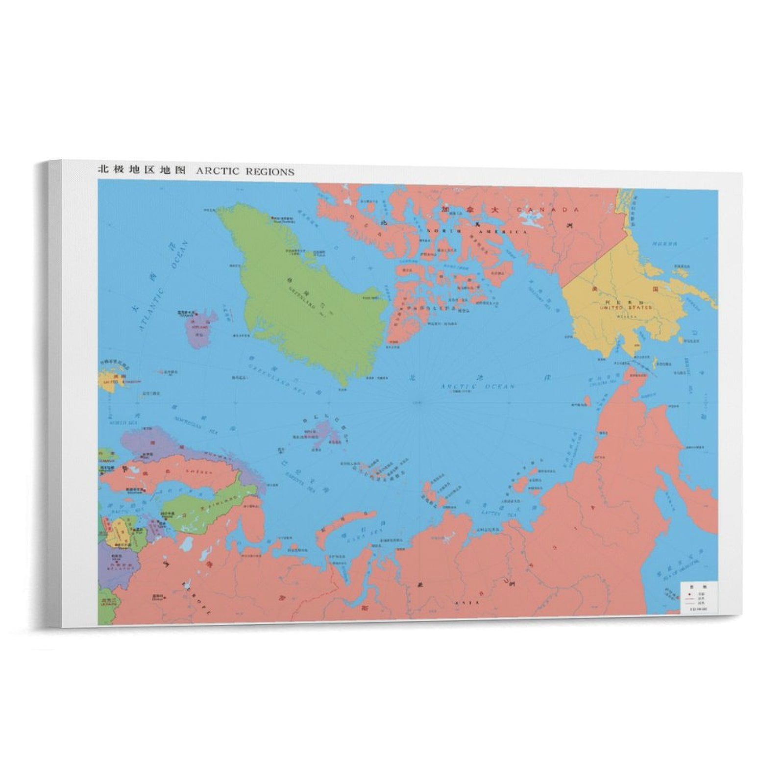 Arctic Map Color Separation Room Aesthetic Poster Print Art Wall ...