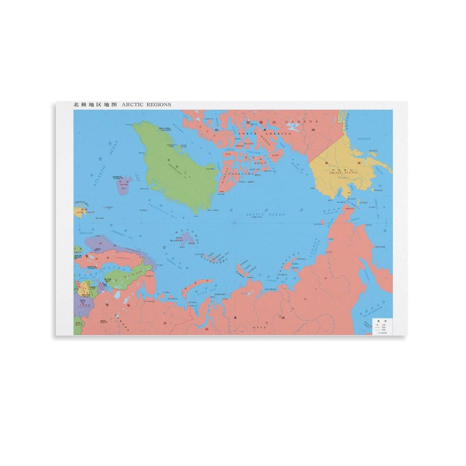 Arctic Map Color Separation Wall Art Poster Gifts Bedroom Prints Home ...