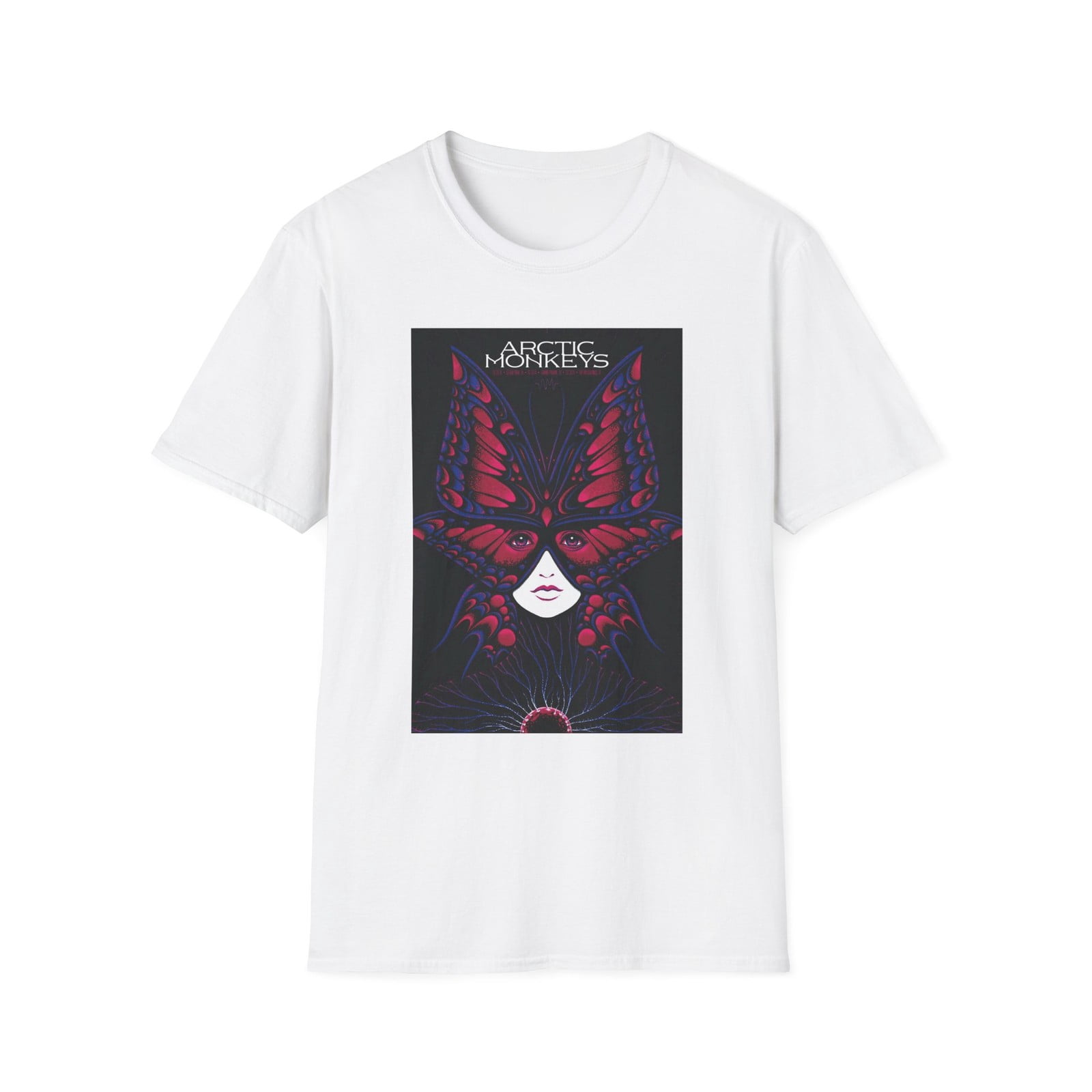 Arctic Monkeys Butterfly Mask Face T-Shirt | Band Poster Tee - Walmart.com