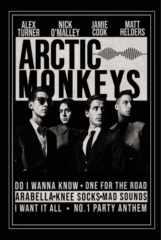 Arctic Monkeys Poster 24x36 - Indie Rock, Alex Turner, British Music ...
