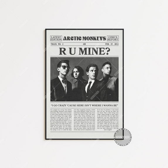 Arctic Monkeys Retro Newspaper Print, R U Mine? Poster, R U Mine ...