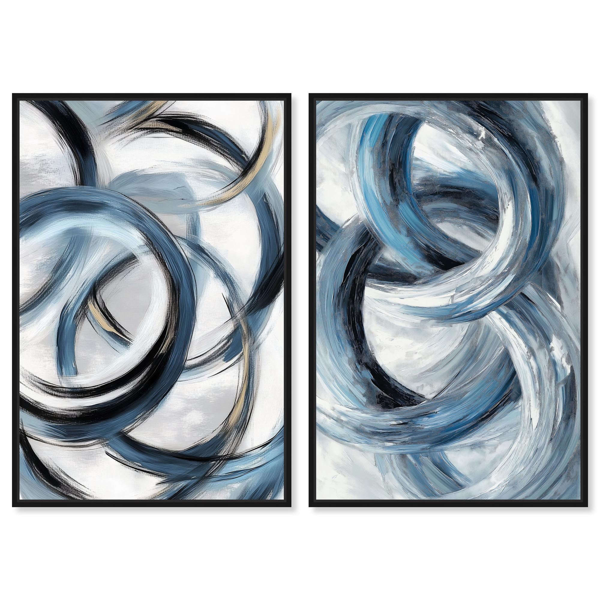Arctic Orbits Canvas Print Sage Gold Wall Art Set by Art Remedy, Black ...