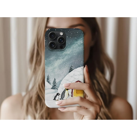 Arctic Penguin Igloo Winter Landscape Phone Case with iPhone 17 to 11 ...