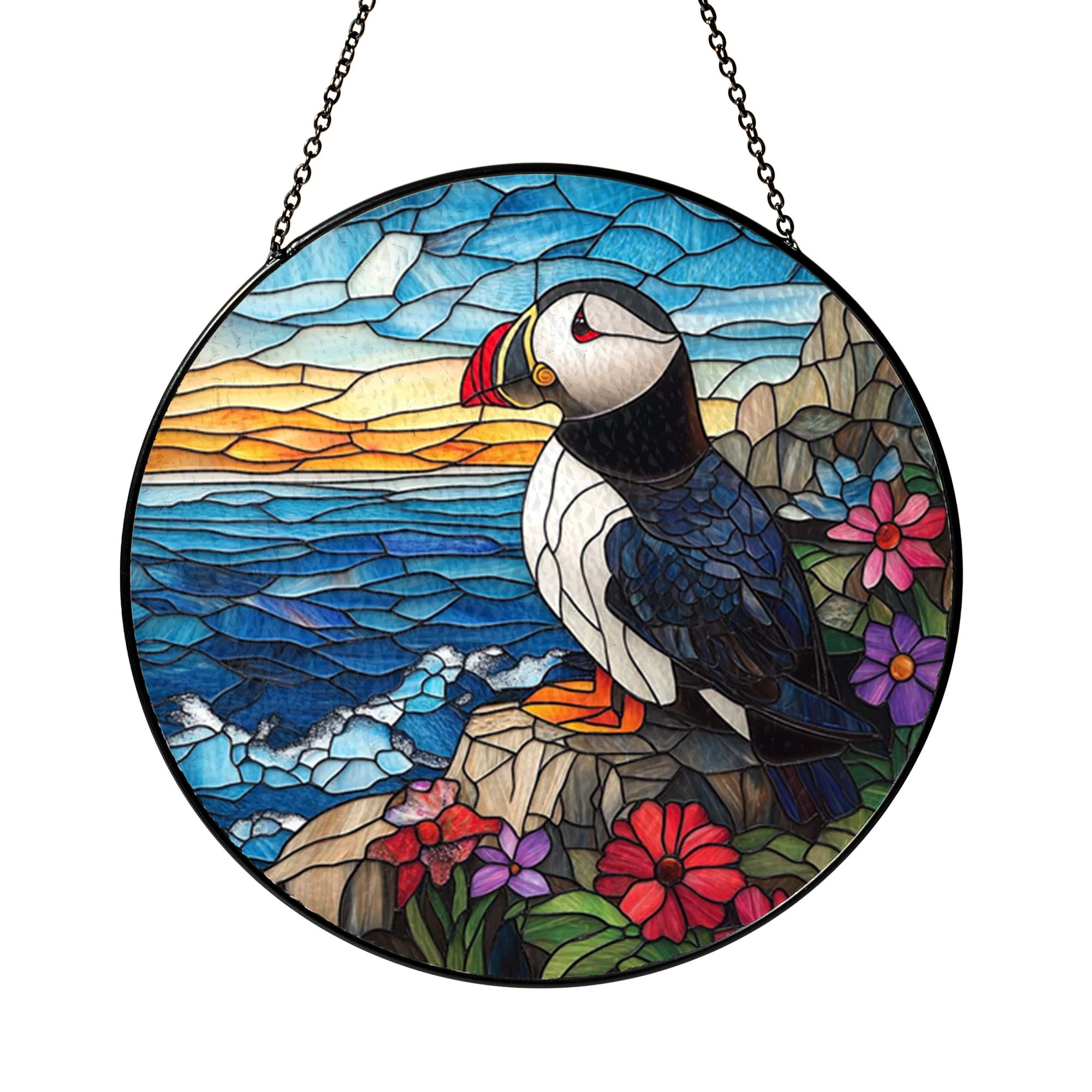 Arctic Penguin Stained Glass Suncatcher – Nature Inspired Window ...