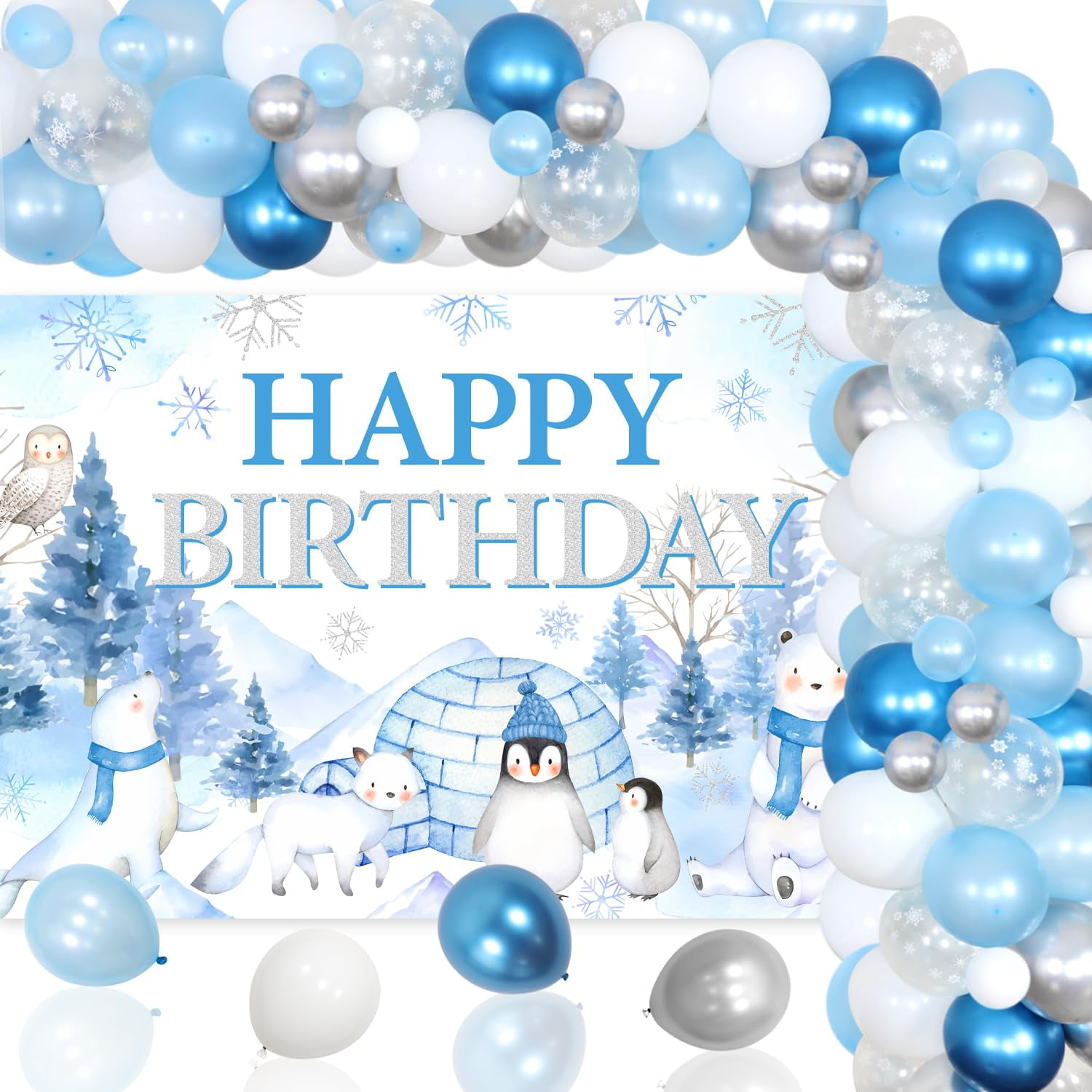 Arctic Polar Animals Party Decorations Winter Birthday Party Penguins ...