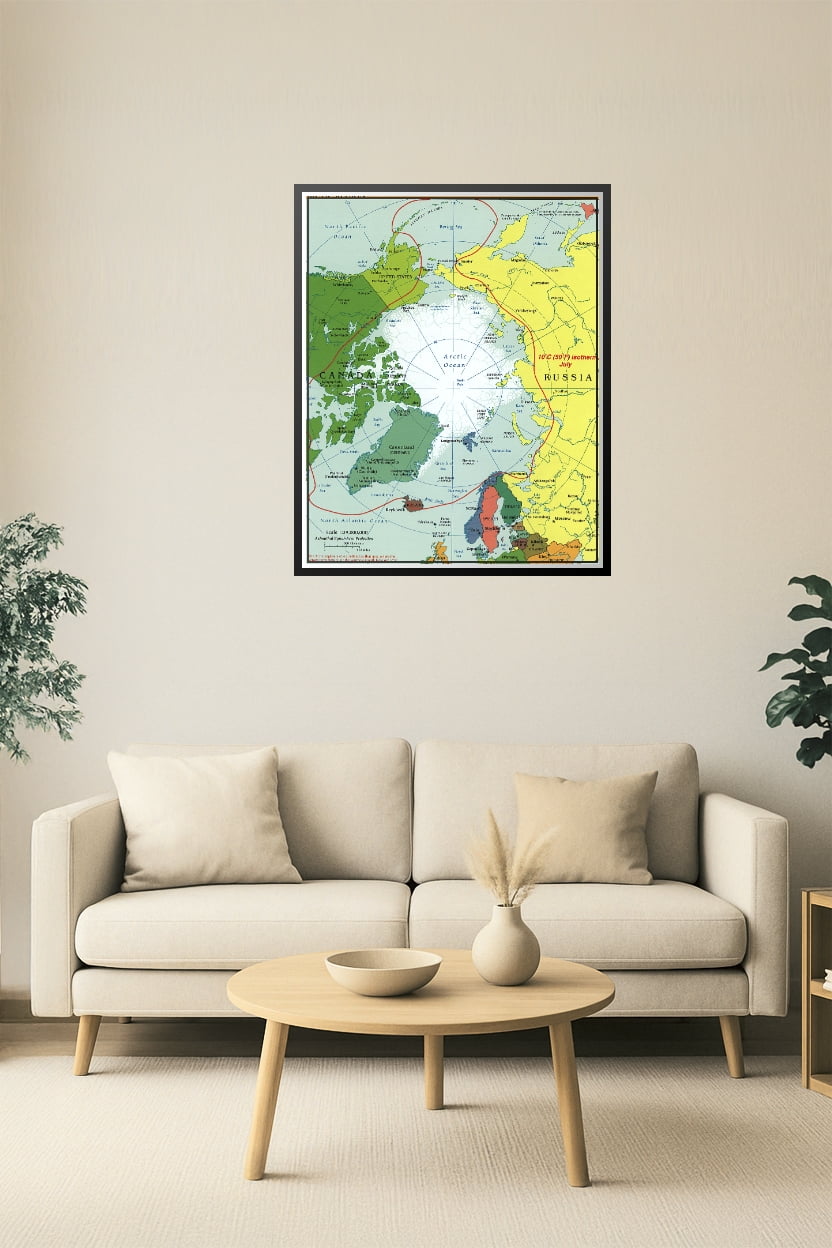Arctic Region Map Poster – Polar Geography & Climate Reference ...
