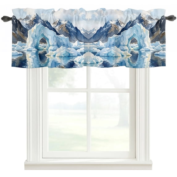Arctic Sea Valances for Windows Farmhouse Kitchen Curtains Valances Rod ...