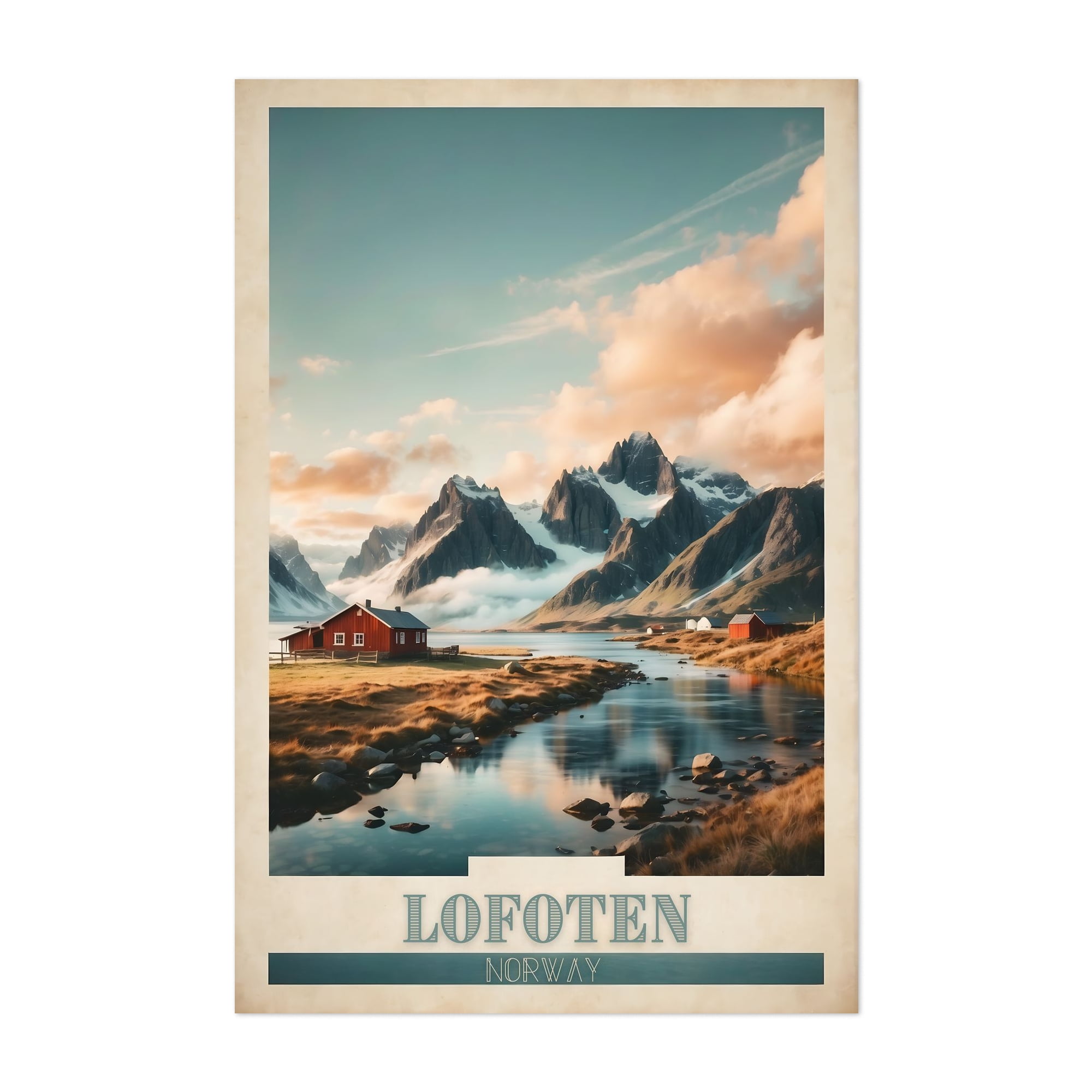 Arctic Serenity: Vintage Travel Poster of Lofoten - Nordland Norway ...
