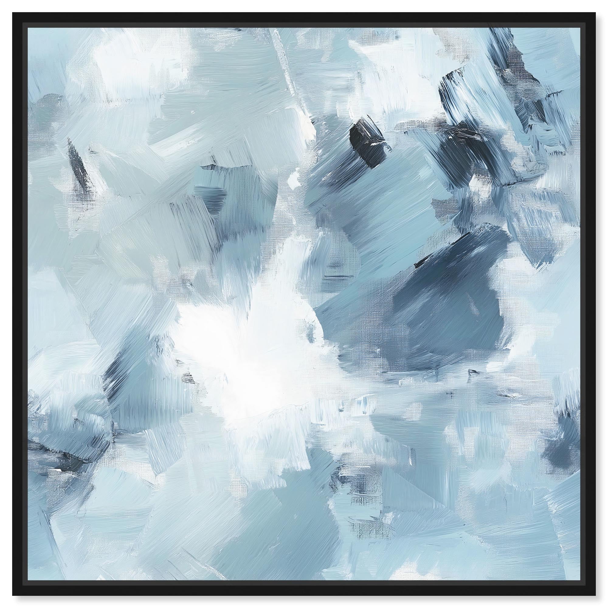 Arctic Slumber II Canvas Pastel Blue Hues by Art Remedy, Black Frame ...