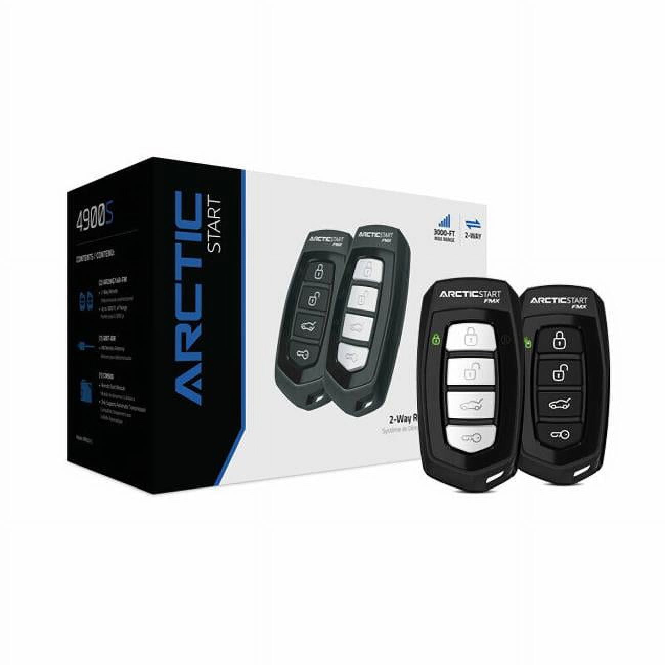 Arctic Start 2-Way 4 LED Button 3000 ft. Remote Starter with Drone ...