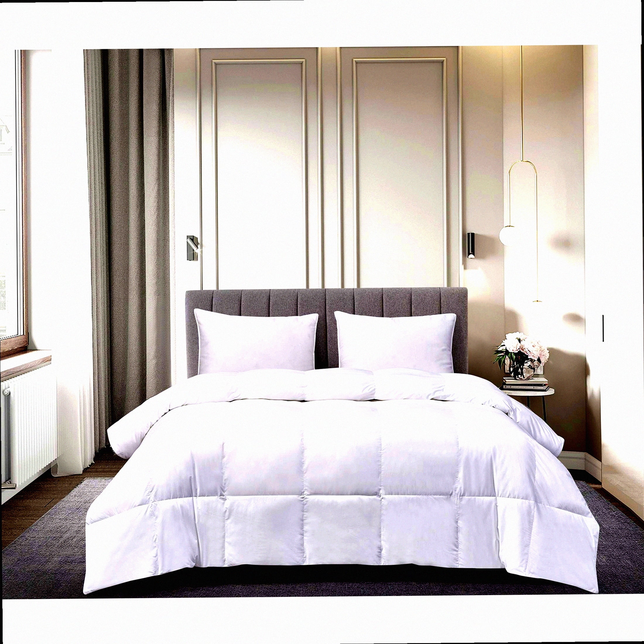 Arctic White Down Comforter - Twin Size LuxeCozy - All Seasons 100% ...