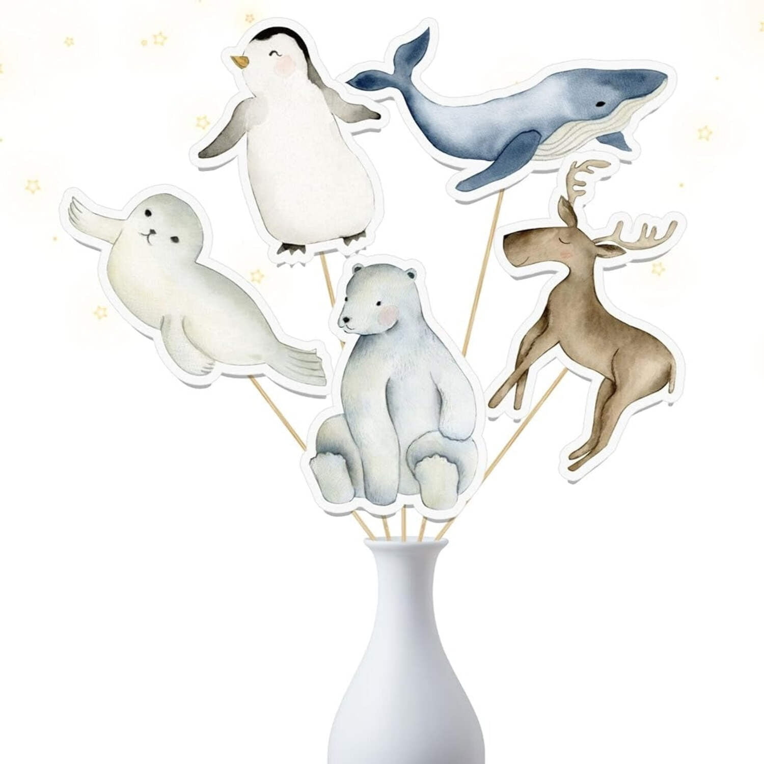 Arctic Wilderness Centerpiece Sticks - Set of 5 - Charming Polar ...