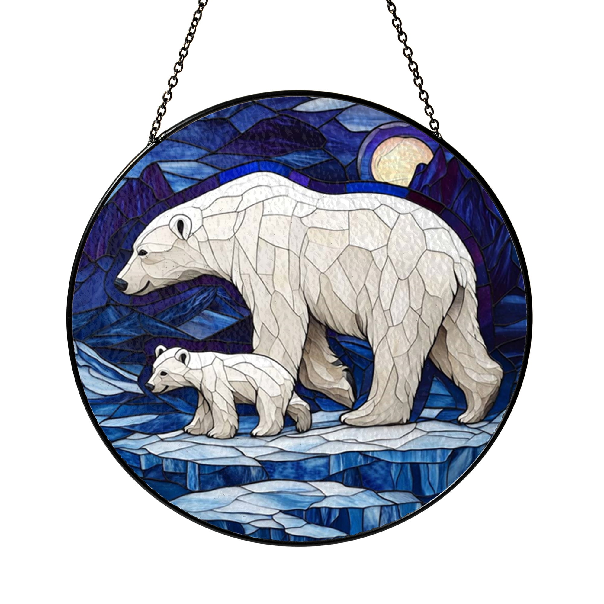 Arctic Wildlife Window Decor – Stained Glass Style Hanging Art1601 ...