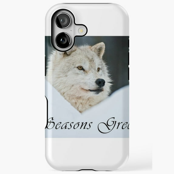 Arctic Wolf Winter Seasons Greeting Phone Case 17 16 15 14 13 12 11 Pro ...