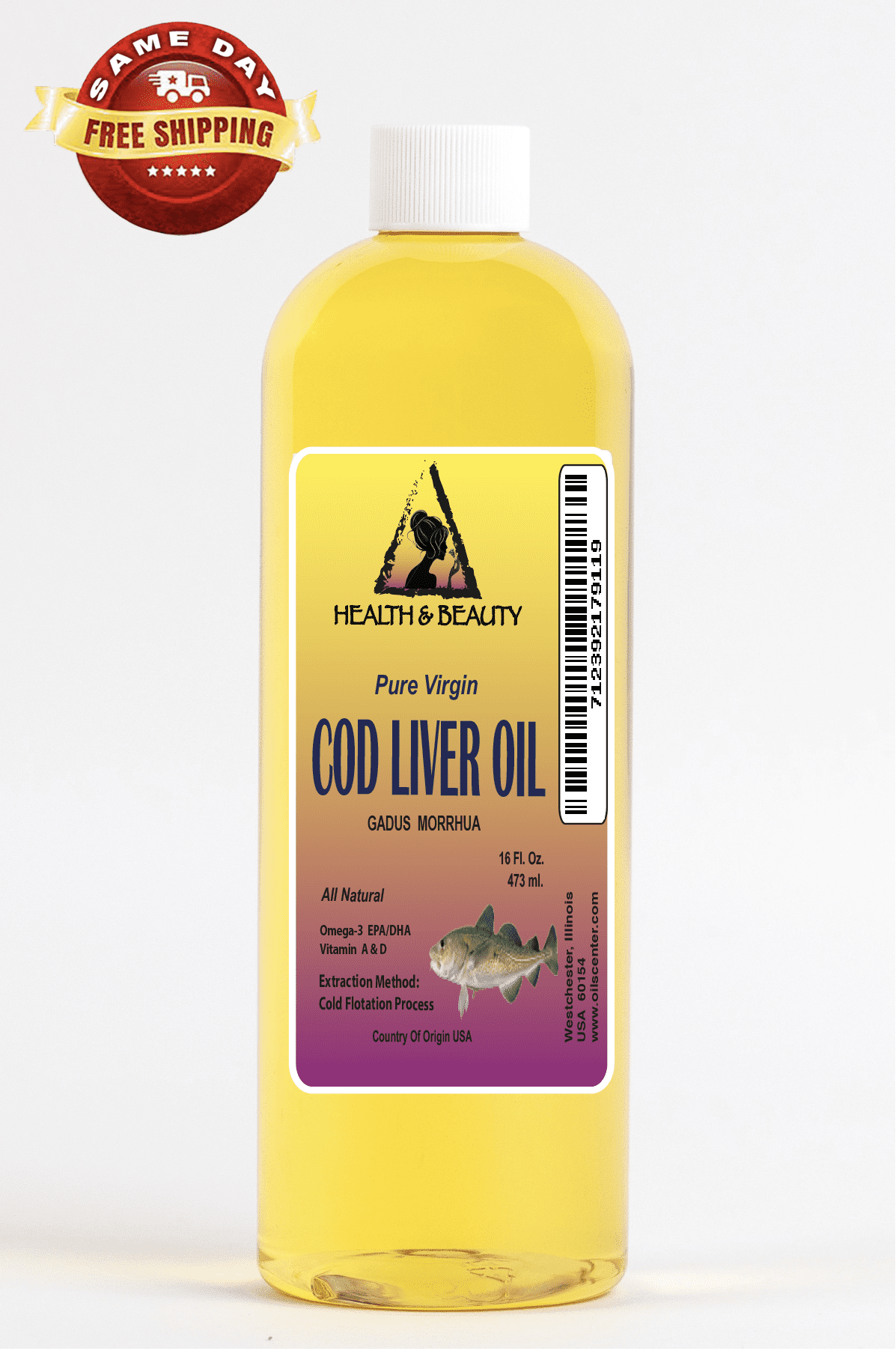 Arctic cod liver oil vitamin a&d3 by h&b oils center all natural liquid ...