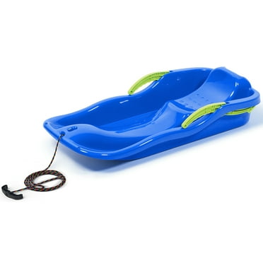 Toboggan Snow Sled for Kids and Adults, 46" Heavy Duty Plastic Open ...