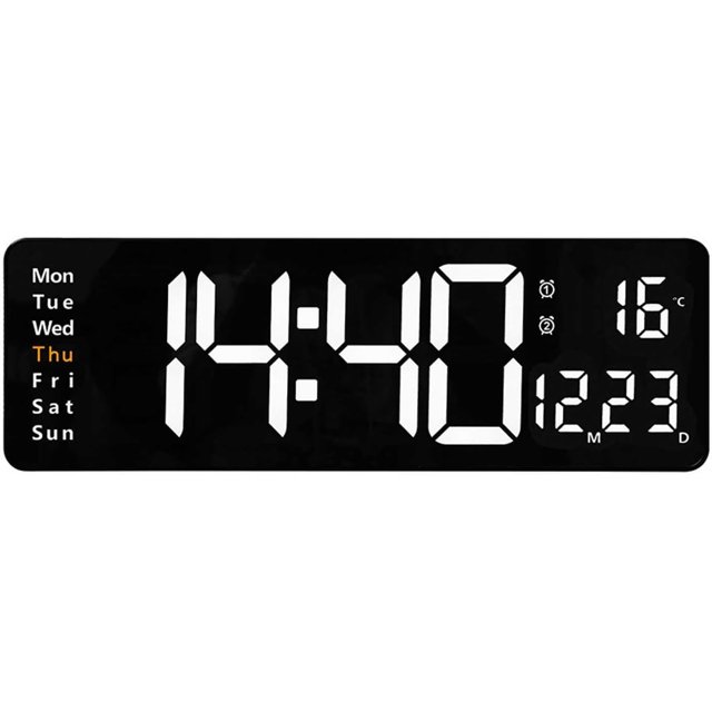 Arcticice 16-Inch Digital LED Wall Clock, Multi-Function Clock with ...