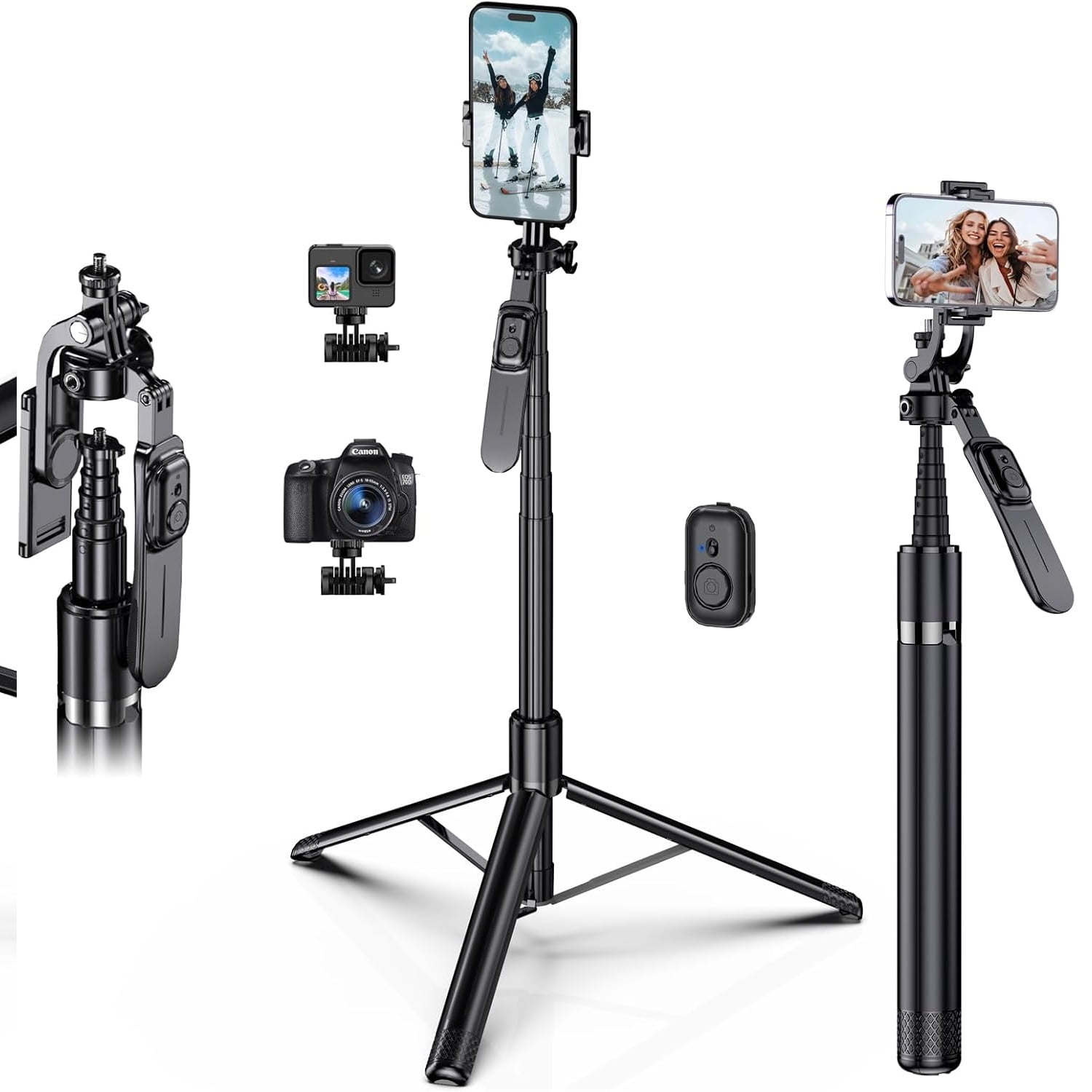 Arcticice Adjustable 80'' Extra Tall Phone Tripod with bluetooth Remote ...