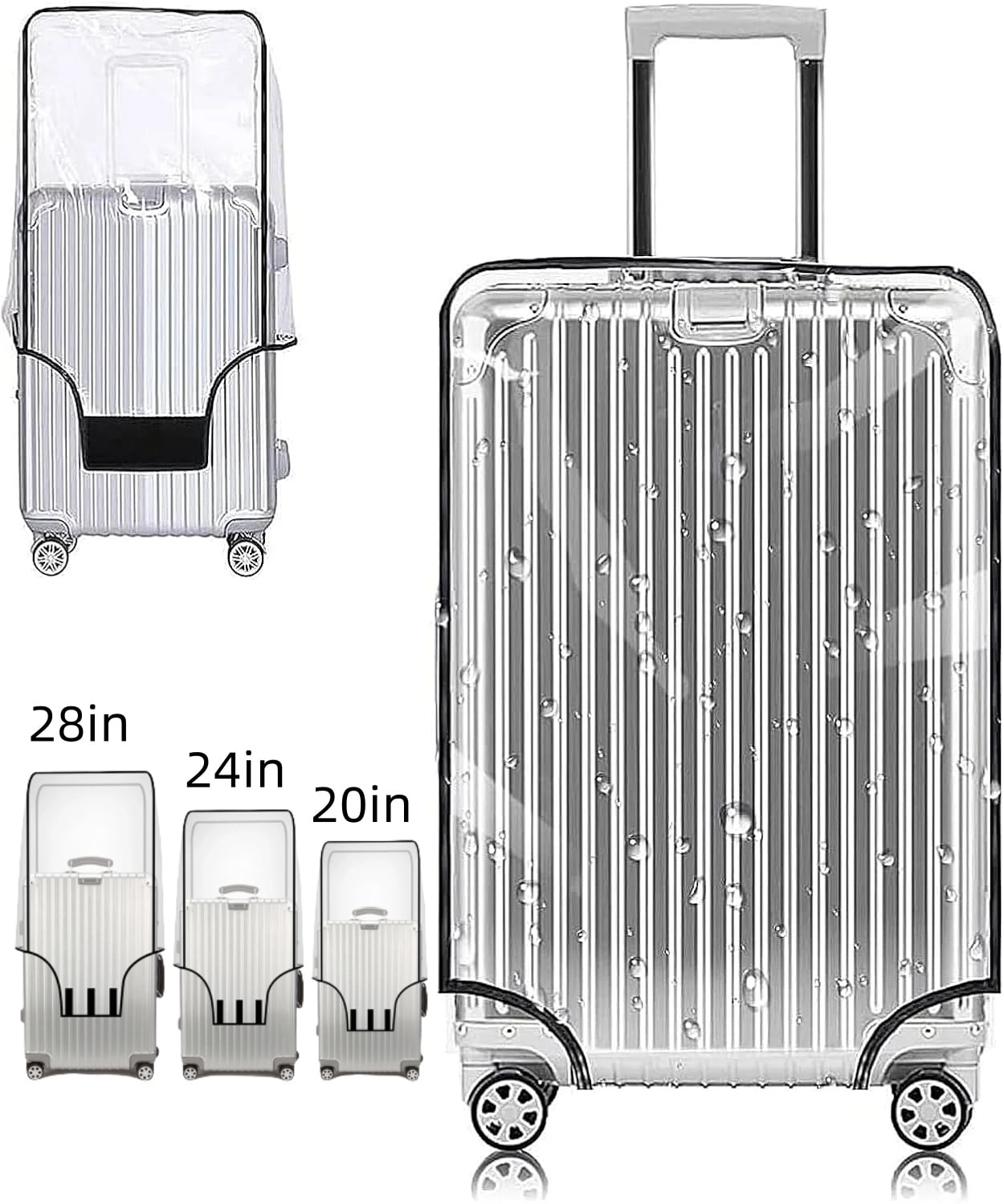 Arcticice Clear Plastic Luggage Covers for Suitcase TSA Approved, 20 ...