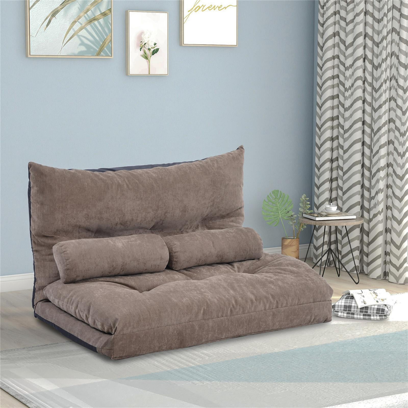 Arcticscorpion Folding Floor Sofa, 2 Pillows, 5 Angle Adjustable Back ...