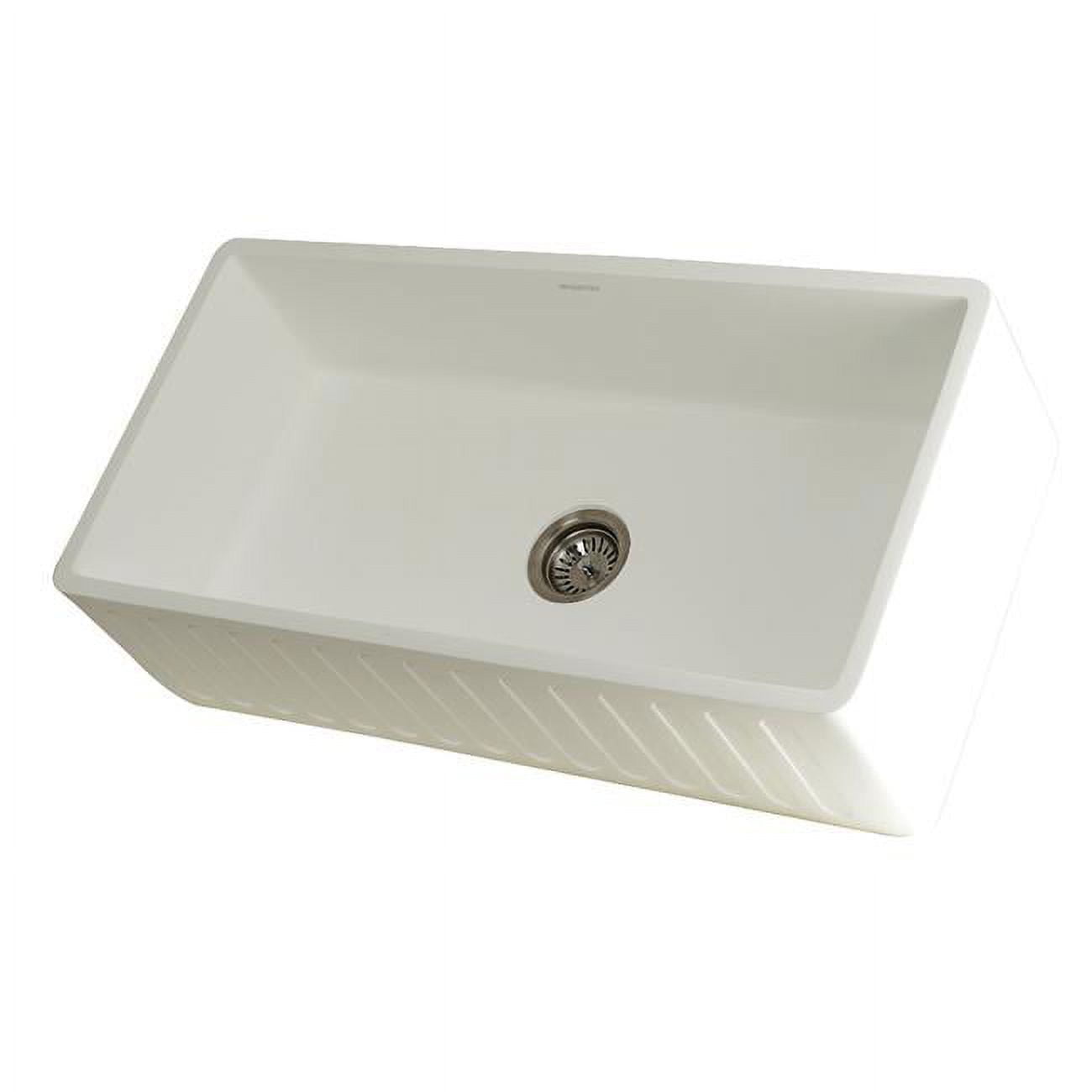 Arcticstone Solid Surface White Stone Apron Front Farmhouse Single Bowl ...