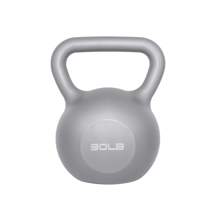 Arcticwind 30lb Cast Iron Kettlebell - Gray, Anti-Slip Rubber Coated ...