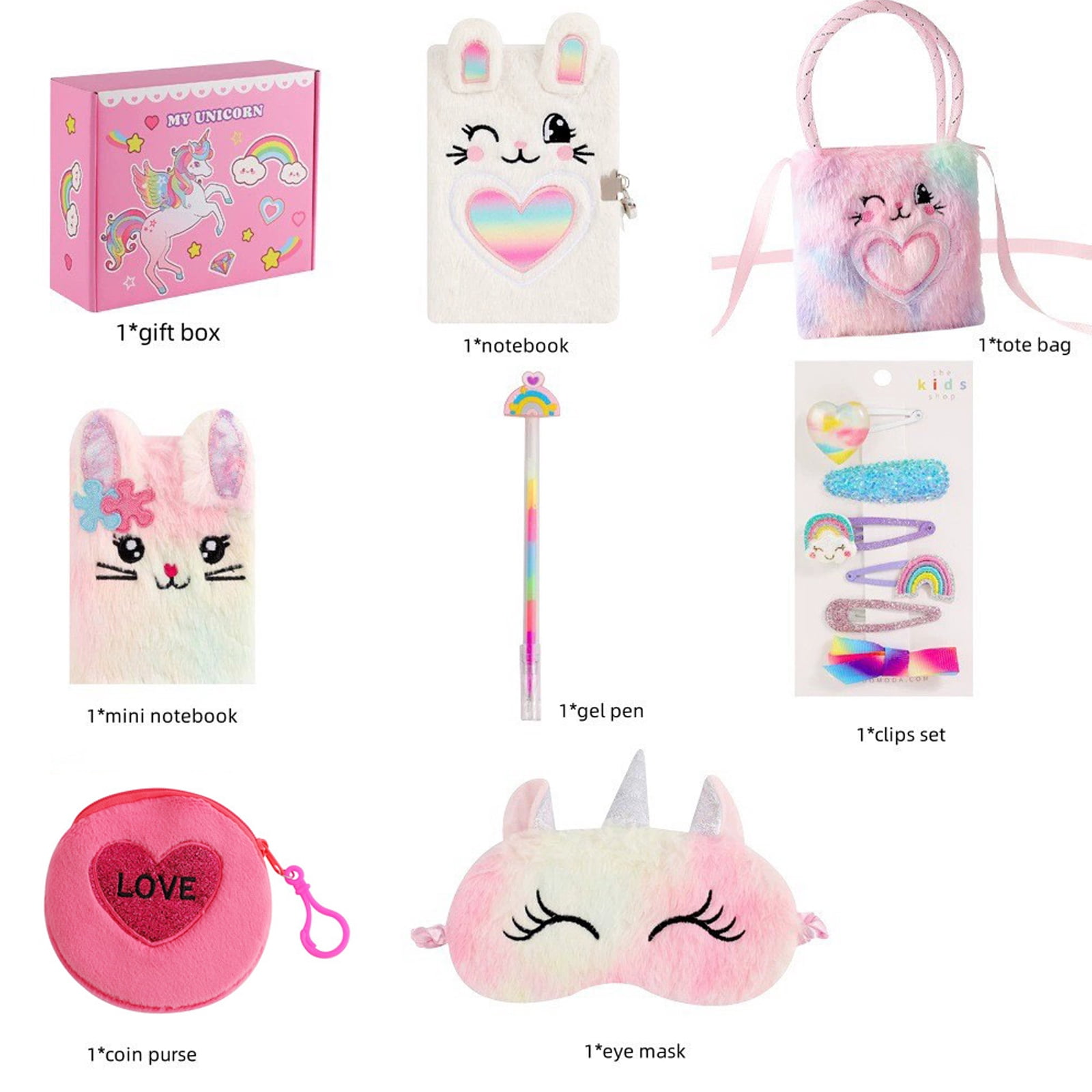 Arcticwind 8X Fluffy Bunny Plush Notebook Gift Box Set,for Multi ...