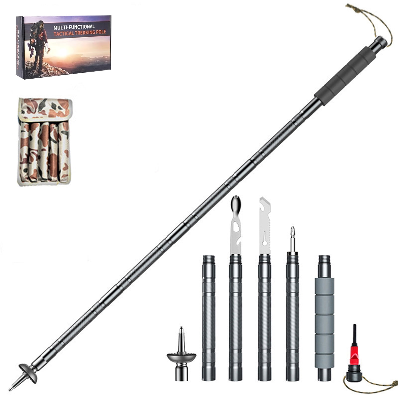 Arcticwind Aluminum alloy hiking stick with storage bag Adjustable ...