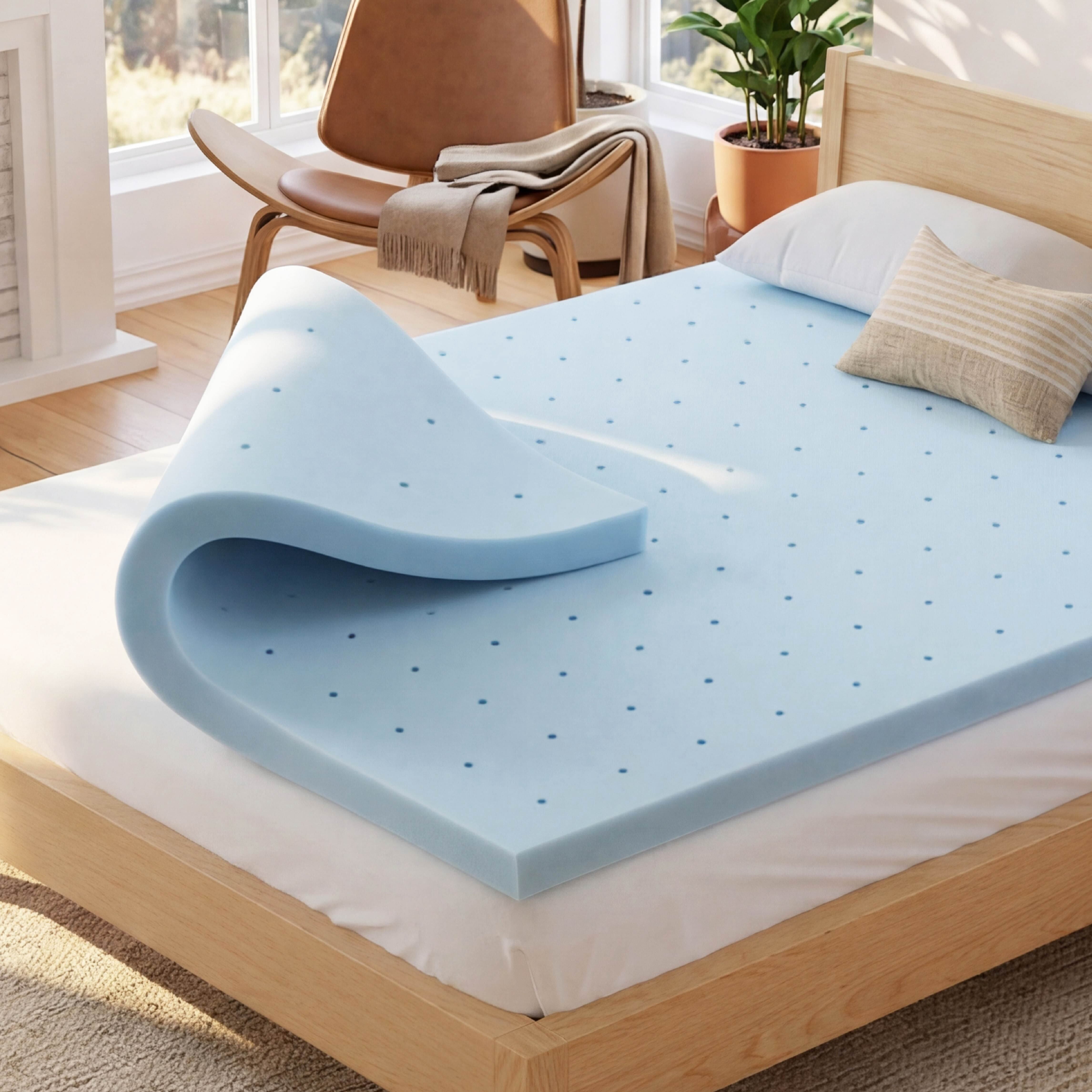 Arctus 4" Queen Size Memory Foam Mattress Topper with Cooling Gel ...